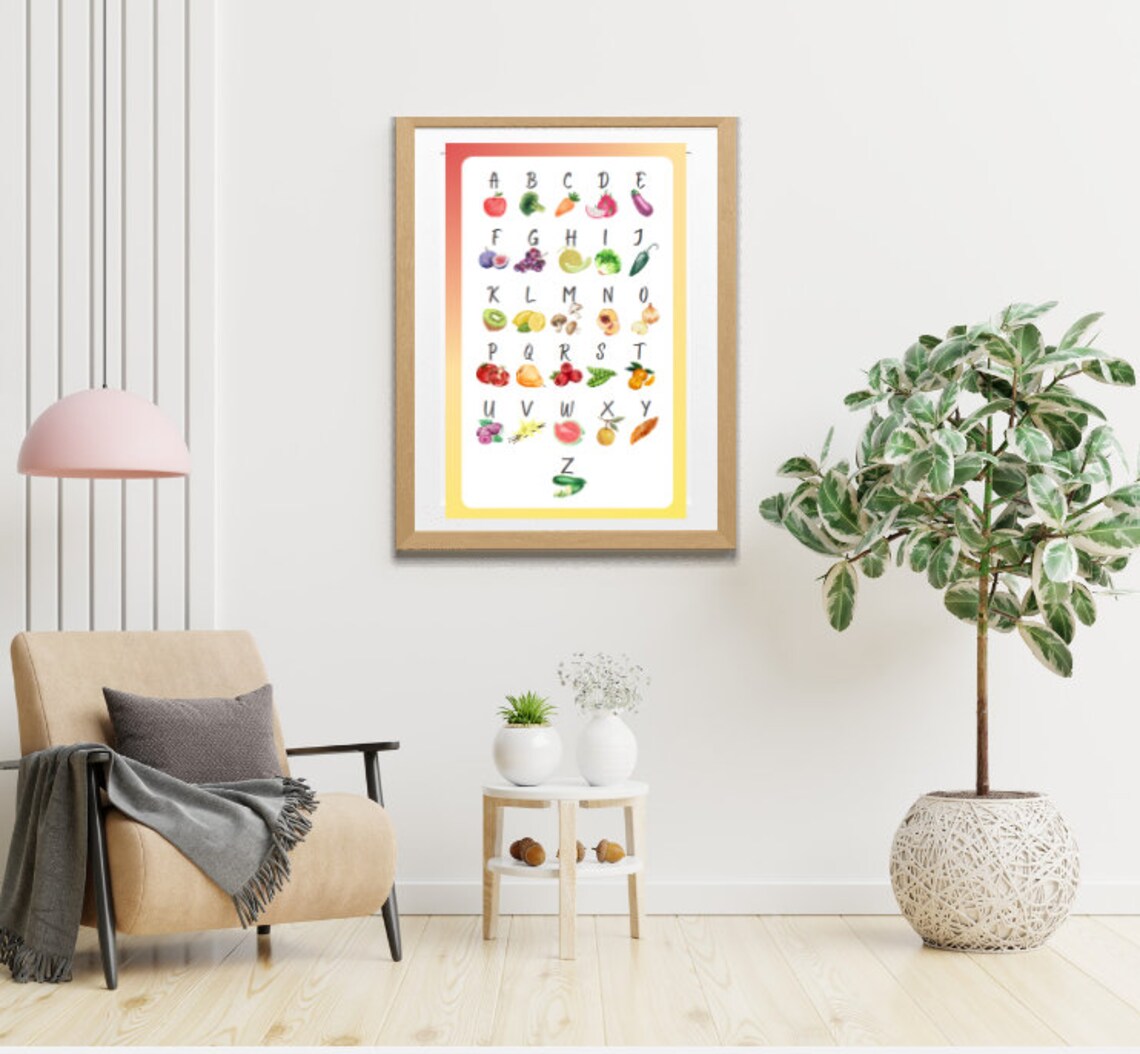 Fruit and Vegetables Alphabet Poster PDF Digital File 11" X 17" - Etsy
