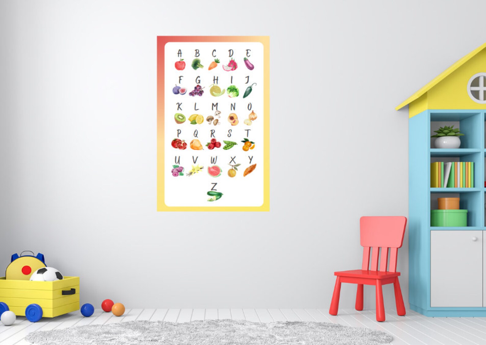 Fruit and Vegetables Alphabet Poster PDF Digital File 11" X 17" - Etsy