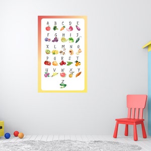 Fruit and Vegetables Alphabet Poster PDF Digital File 11" X 17" - Etsy