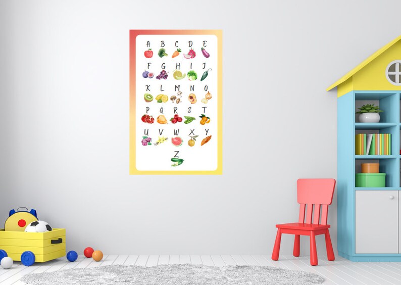 Fruit and Vegetables Alphabet Poster PDF Digital File 11" X 17" - Etsy