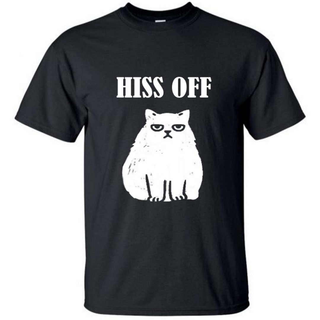 Funny Cat Meme Hiss off - Angry Grumpy Mean Kitten Kitty - Adult T ...