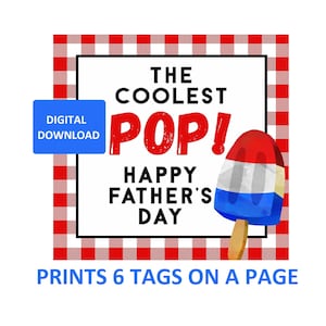 PRINTABLE Coolest POP Tags, Dad Popsicle Gift, Funny Gifts for Dad ...