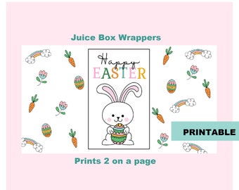 Easter Juice Box Wrappers, PRINTABLE Juice Box Covers, Kids Easter ...