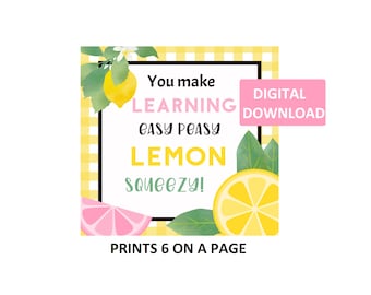 Lemonade Teacher Appreciation Gift Tags - Etsy
