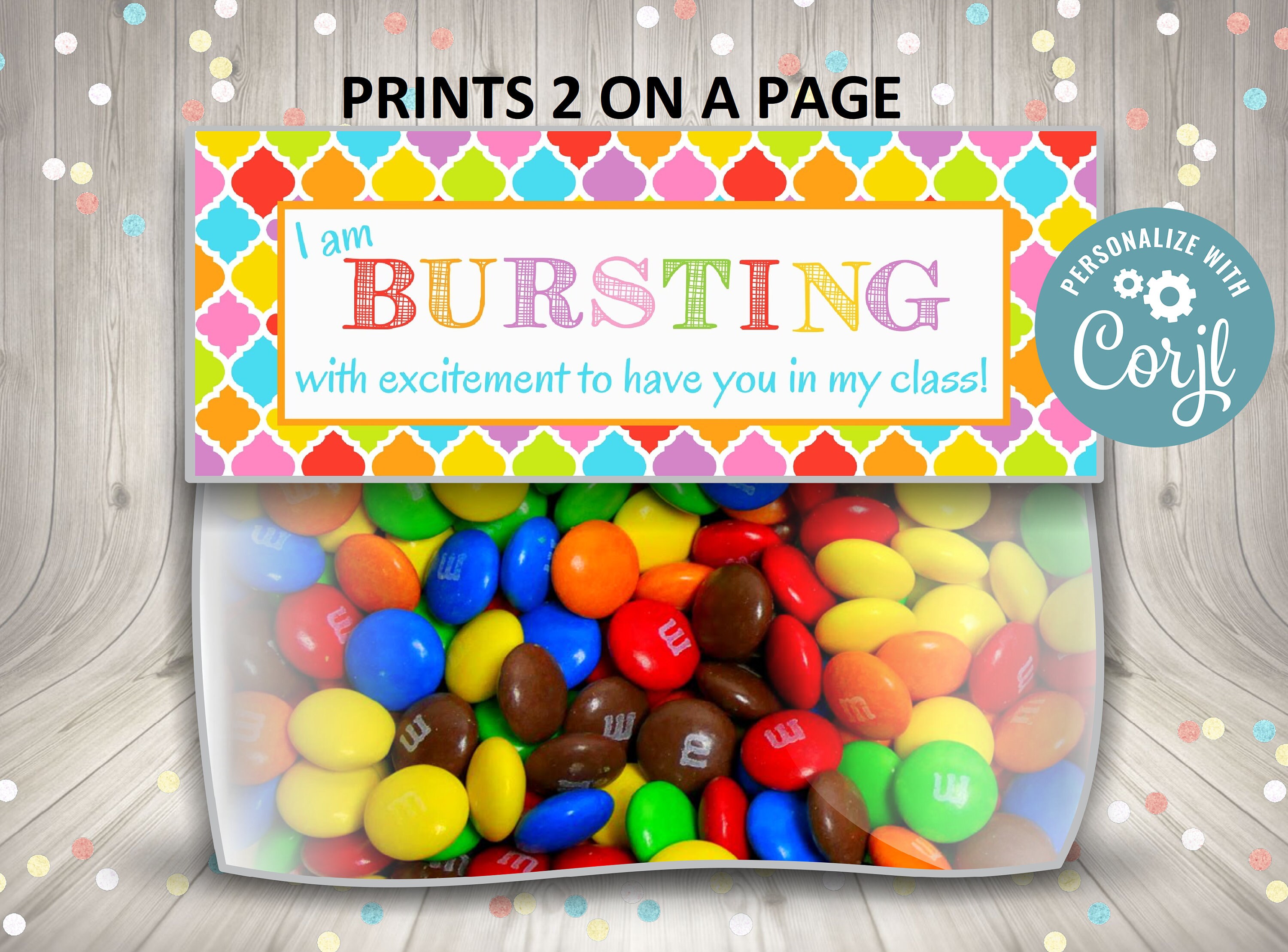 PRINTABLE Back to School Treat Bag Topper Bursting With - Etsy