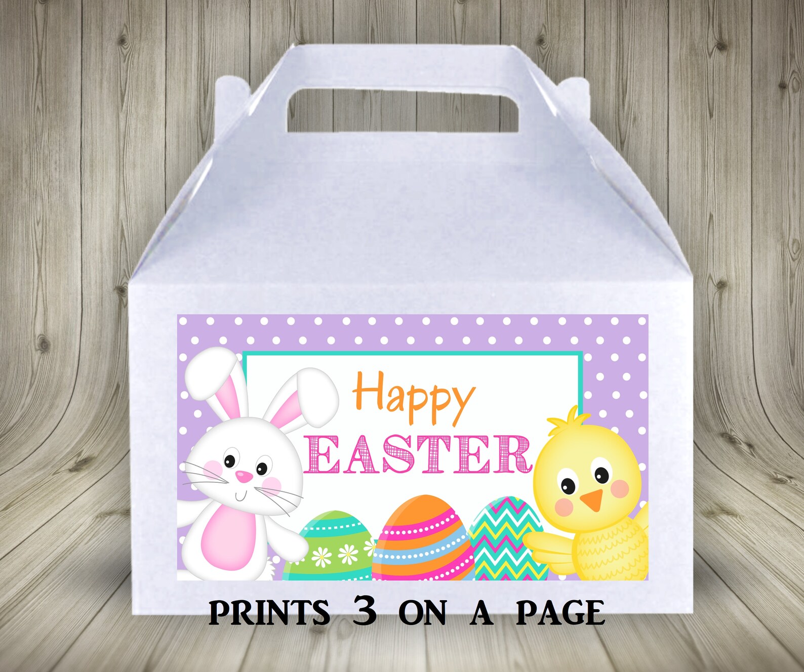 5 Happy Easter Gable Box Labels Easter Basket Filler Easter | Etsy