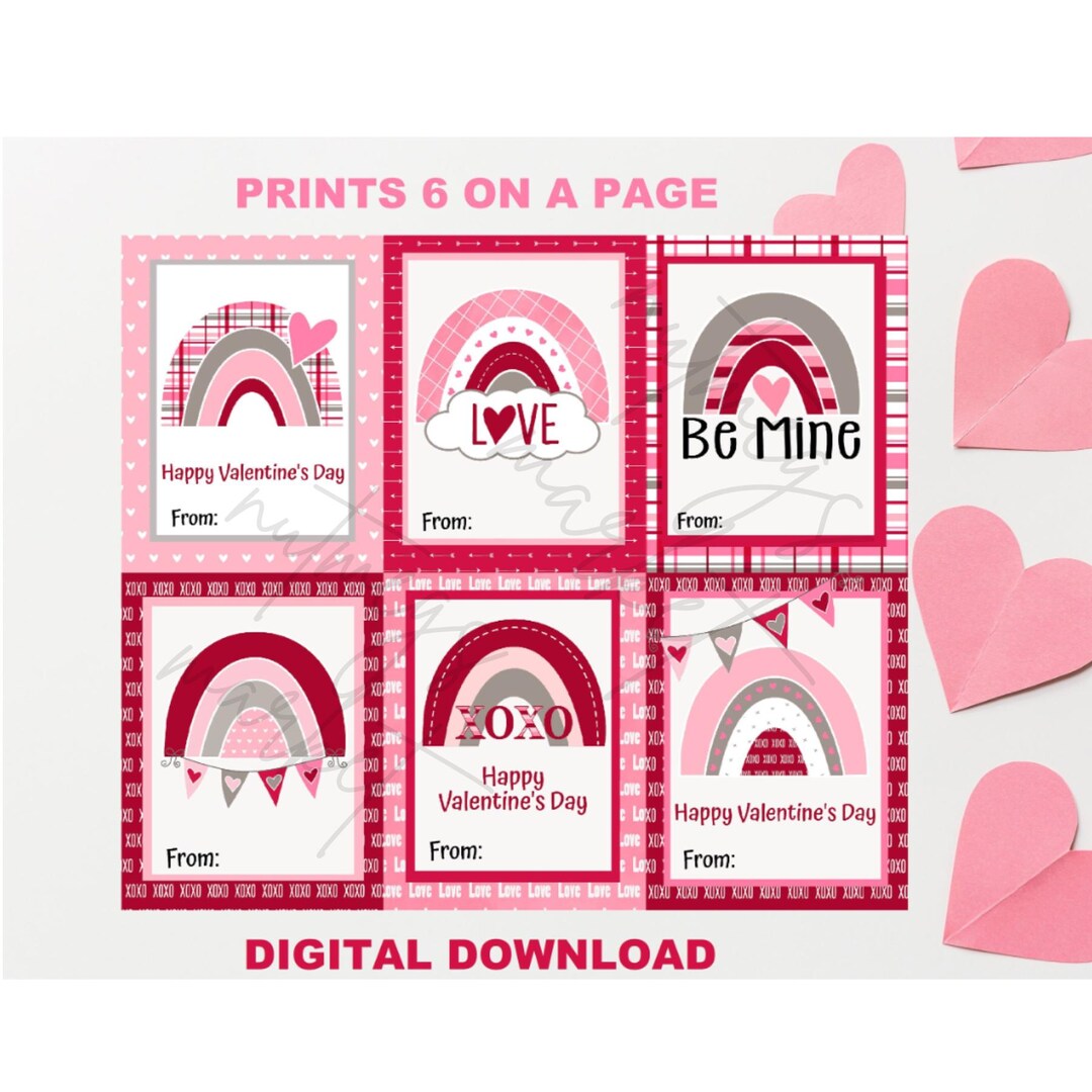 Rainbow Valentines Day Cards, Rainbow Valentines Cards for Kids ...