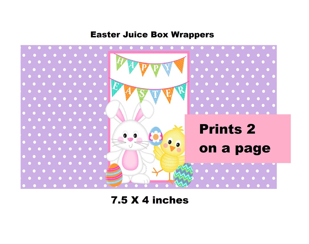 Juice Box Easter Wrappers, Juice Box Wrappers, PRINTABLE Juice Box ...