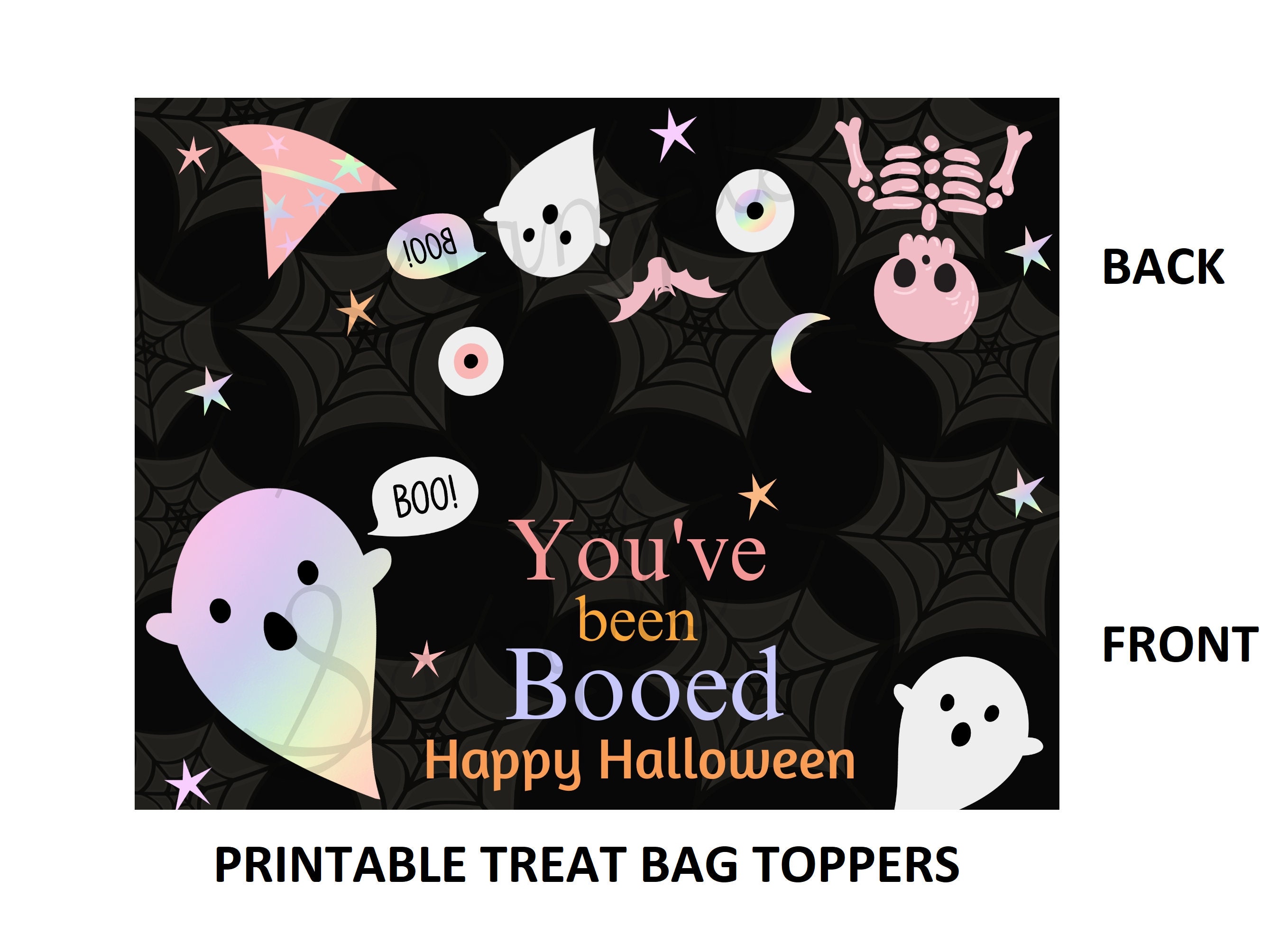 PRINTABLE You've Been Booed Bag Topper, Halloween Treat Bag, Halloween ...