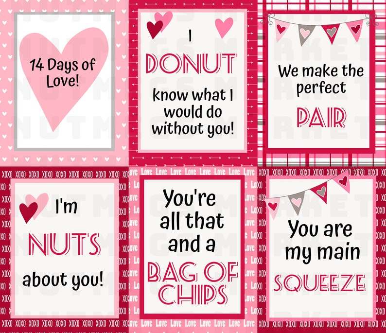 14 Days of Love Cards, Valentines Cards for Couples, PRINTABLE ...
