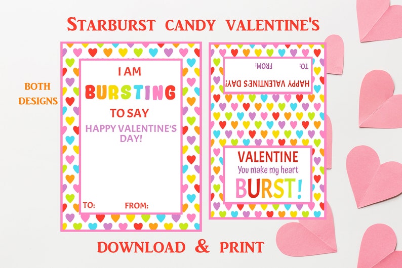 Valentine's Day Bag Topper and Card, Classroom Valentine's Valentine ...