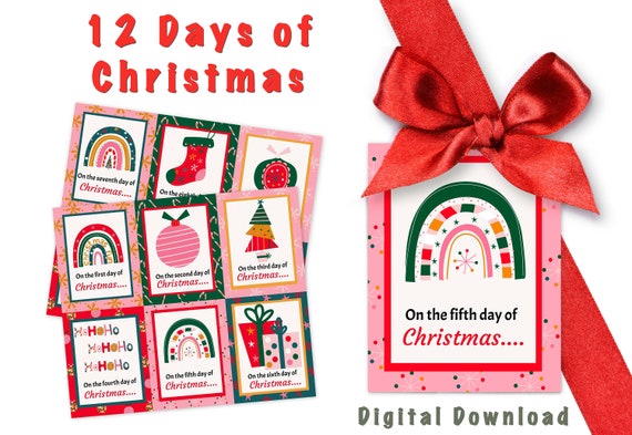 12 Days of Christmas Printable Tags Secret Santa Labels for | Etsy