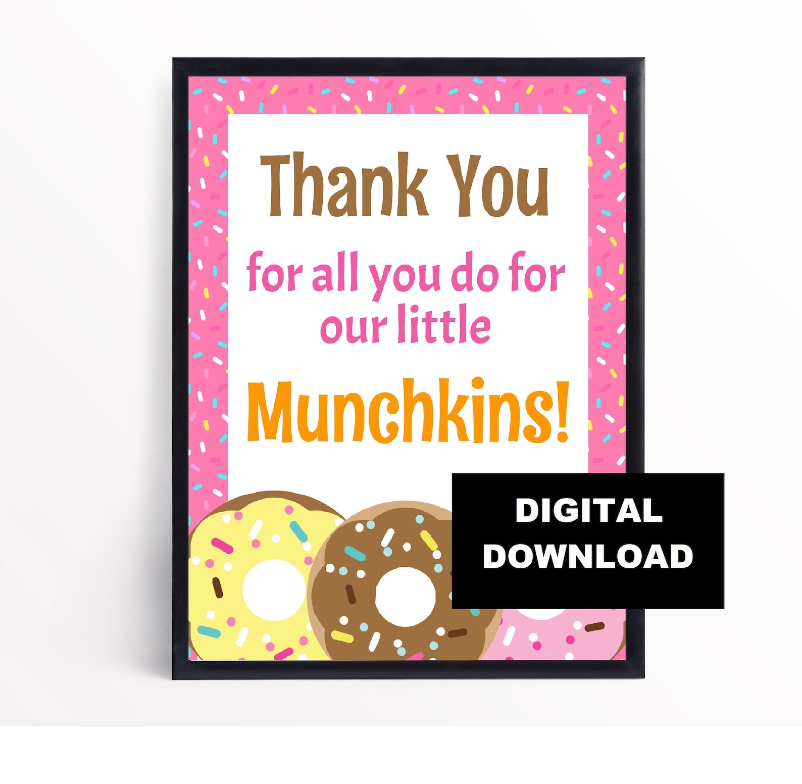 8X10 Munchkin Gift Tag for Teacher, Teacher Appreciation Gift, Teacher ...