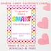 SMARTIES Candy Valentine, PRINTABLE Valentine, School Valentine Cards ...