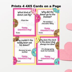 Funny Donut Valentines Day Cards, Valentines Cards for Kids Classroom ...