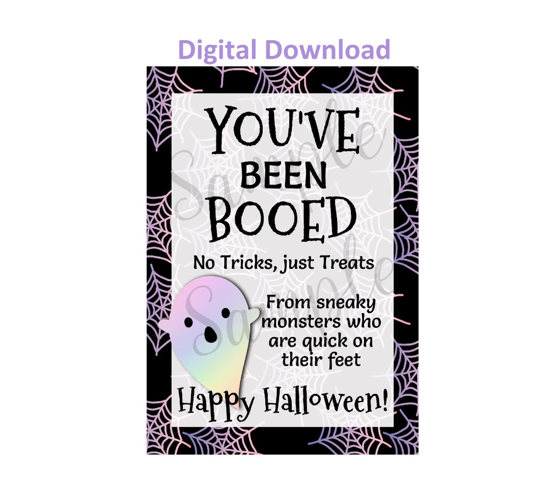 PRINTABLE You've Been Booed, 5X7 Halloween Treat Tag, Halloween Treats ...