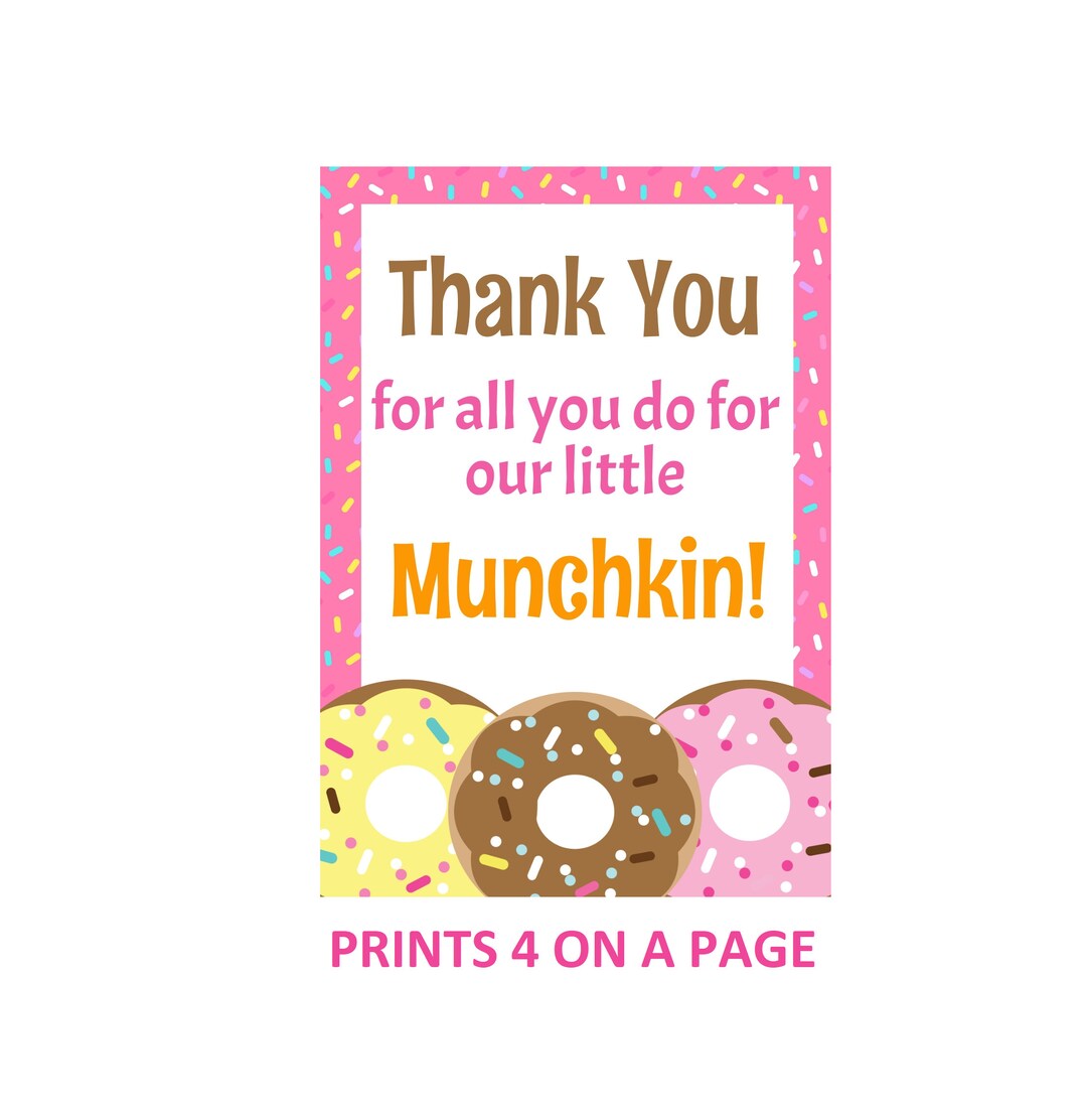 3.5x5 Munchkin Gift Tag for Teacher, Teacher Appreciation Gift, Teacher ...