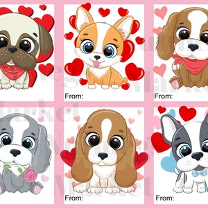 Cute Puppy Valentines Day Cards, Valentines Cards for Kids Classroom ...
