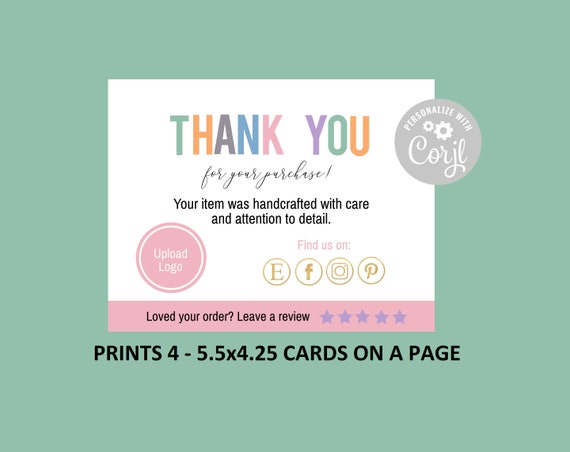 Thank You Note Template Etsy Thank You Note PRINTABLE - Etsy