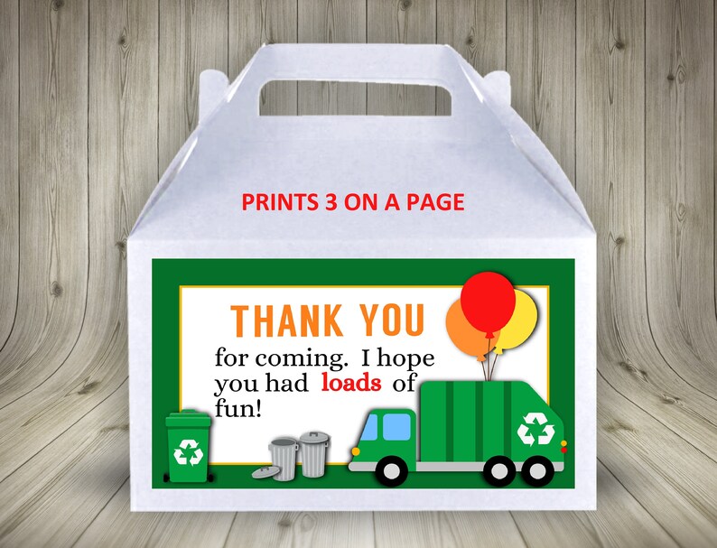 Garbage Party Gable Box Labels Thank You Garbage Party - Etsy