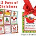 12 Days of Christmas PRINTABLE Tags, Secret Santa Tags for Teacher ...