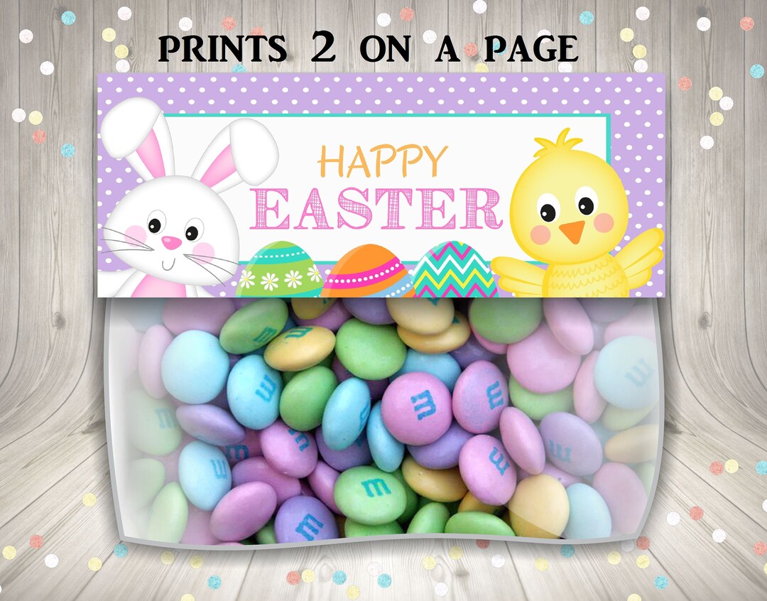 Happy Easter Treat Bag Topper, Easter Basket Filler, Teacher Treat Bag ...