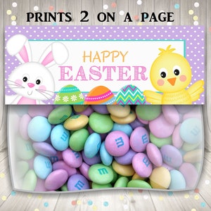 Happy Easter Treat Bag Topper, Easter Basket Filler, Teacher Treat Bag ...