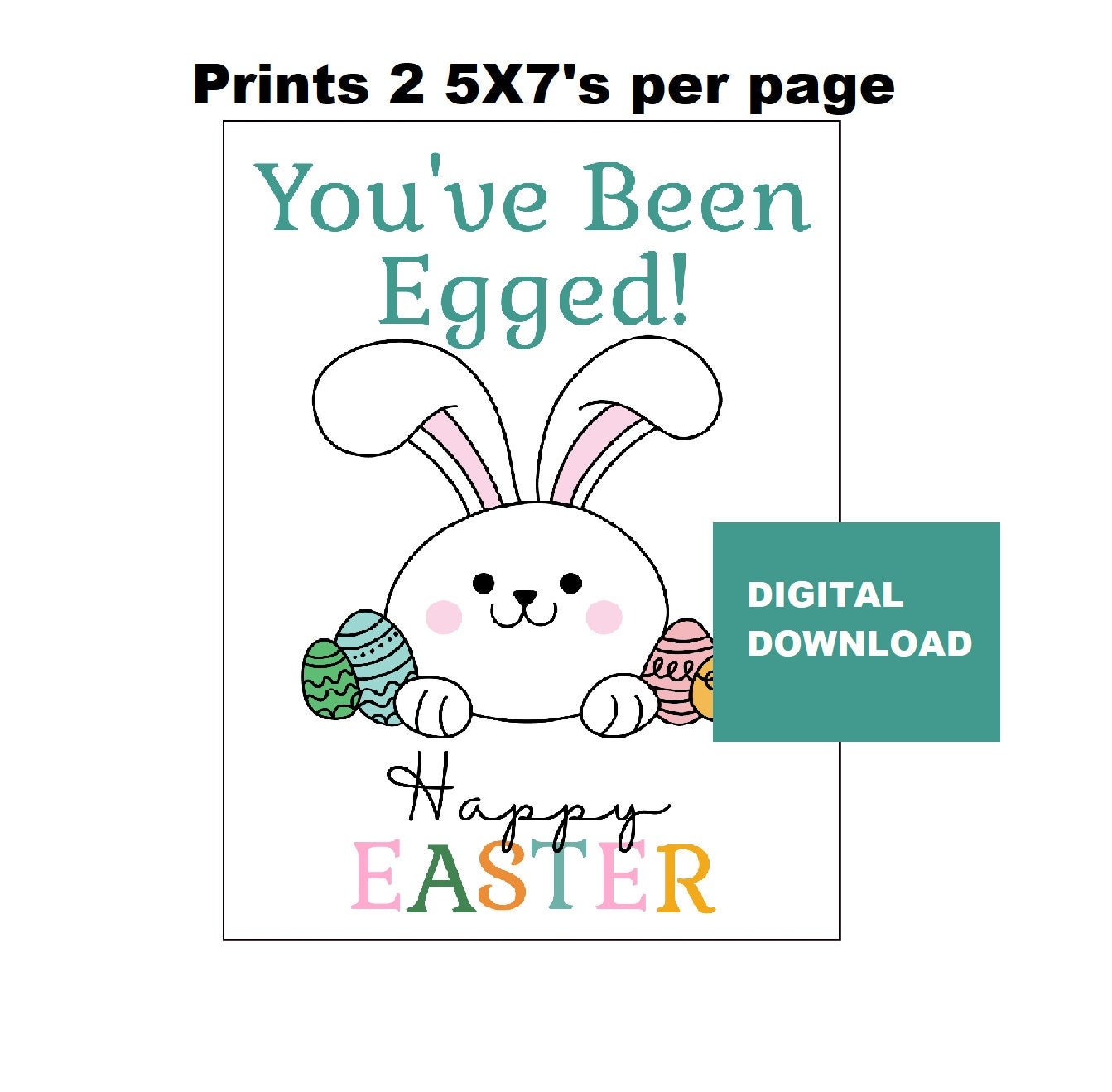 You've Been Egged PRINTABLE, 5X7 Egged Tag, Neighbor Easter Gift, Happy ...