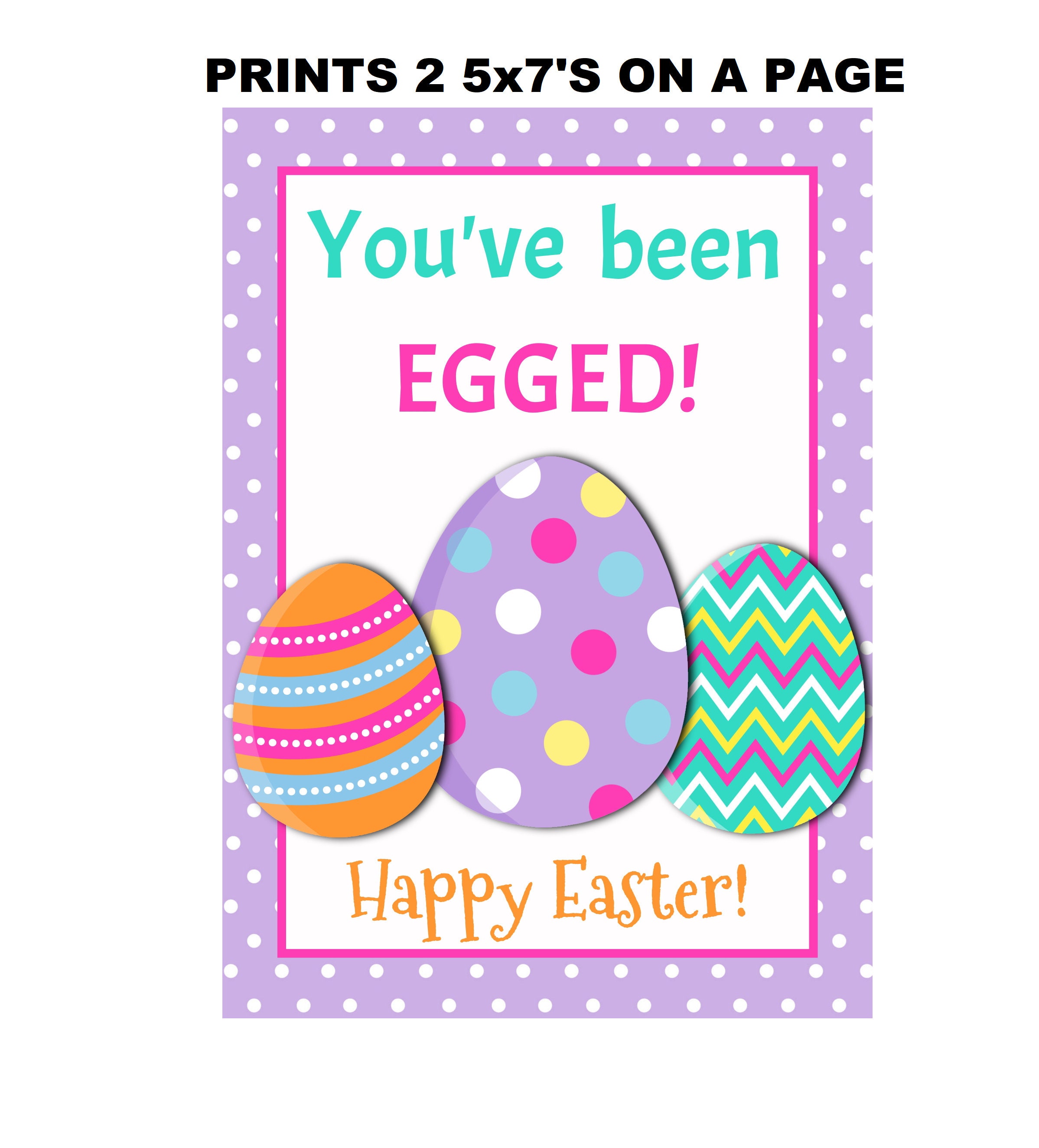 You've Been Egged PRINTABLE, 5X7 Egged Tag, Neighbor Easter Gift, Happy ...