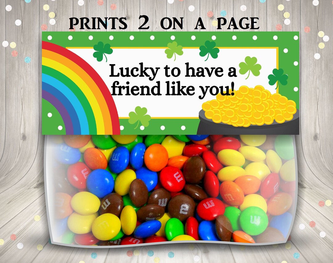 St Patrick's Day Treat Bag Topper, St Patty's Day Treats, Teacher Treat ...