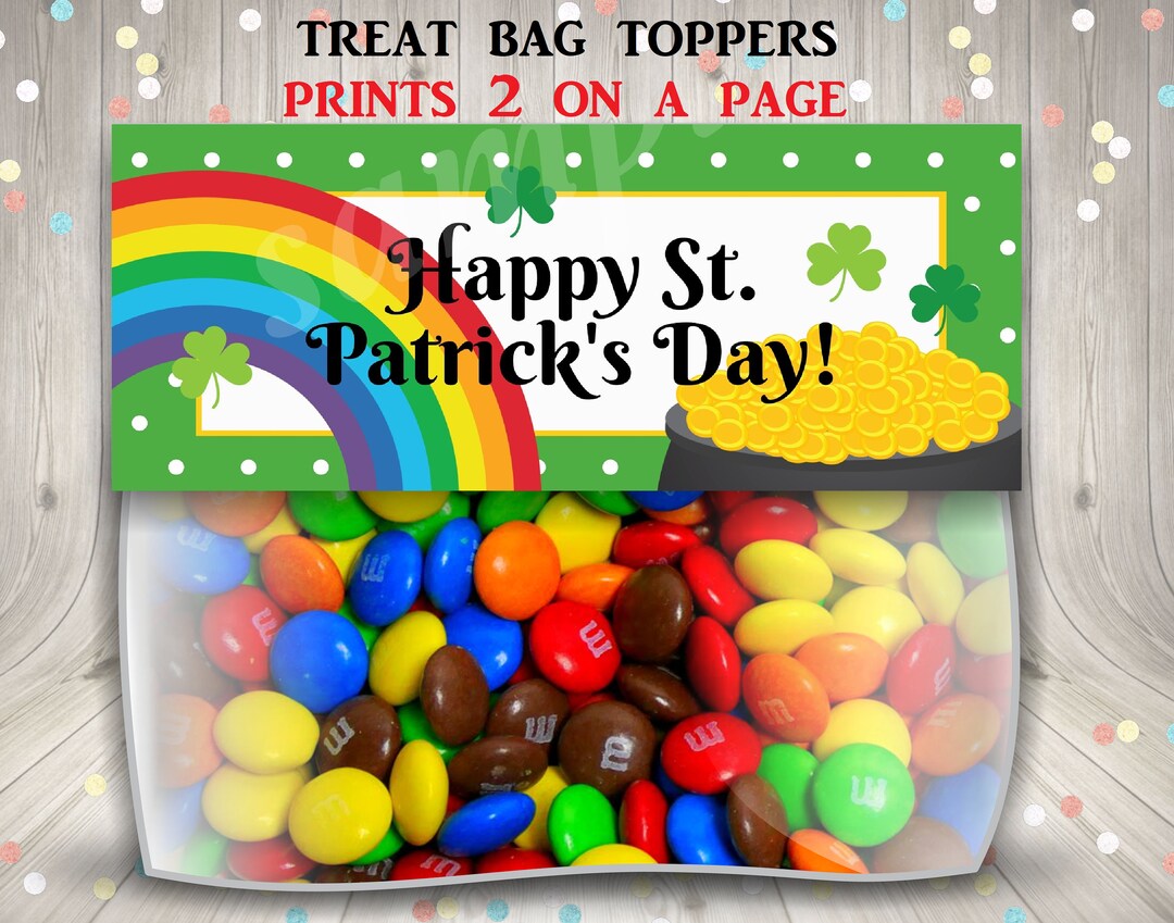 St Patrick's Day Treat Bag Topper, Classroom St Patty's Day, Teacher ...