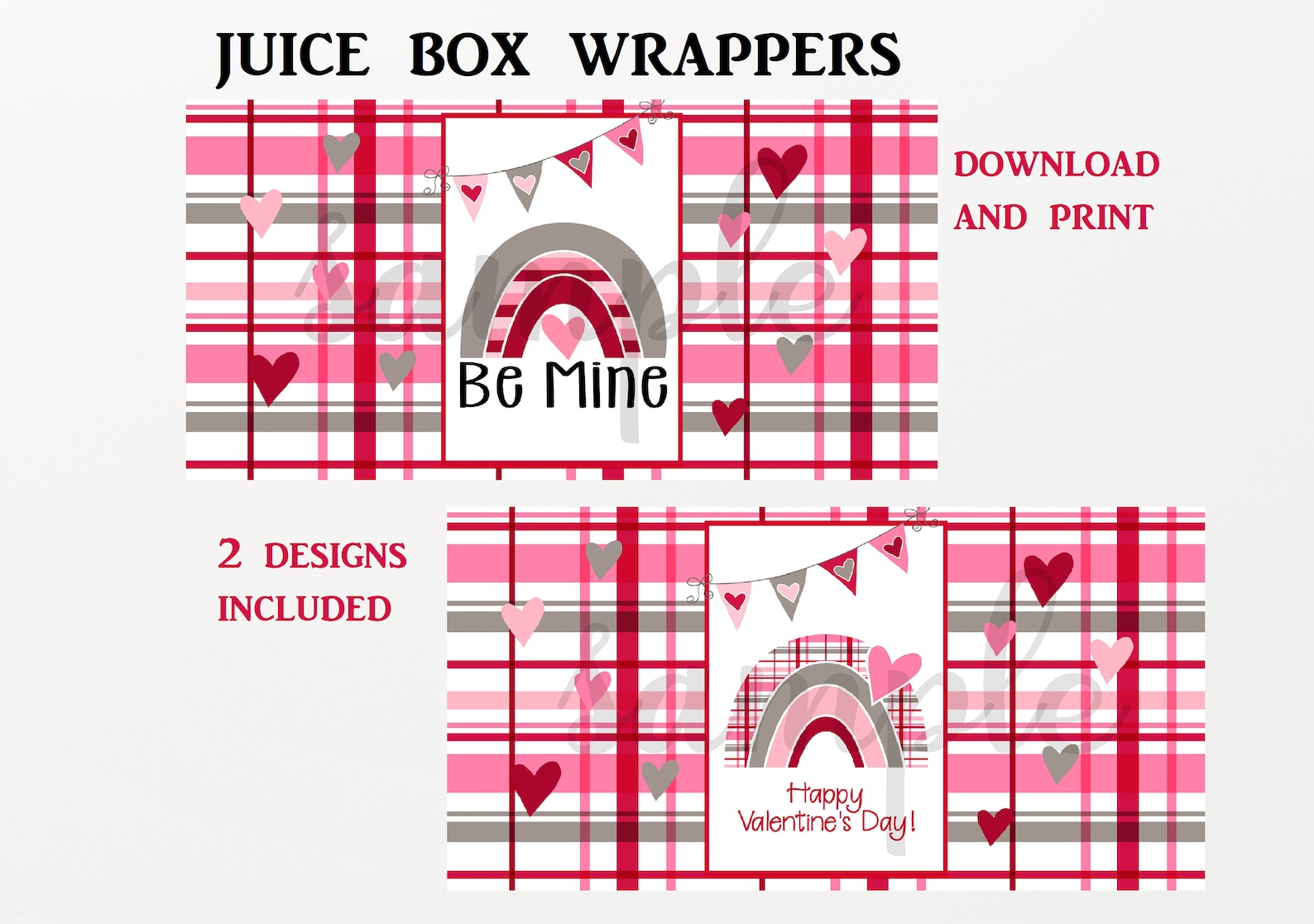 Juice Box Valentine Wrappers, Juice Box Wrappers, PRINTABLE Juice Box ...