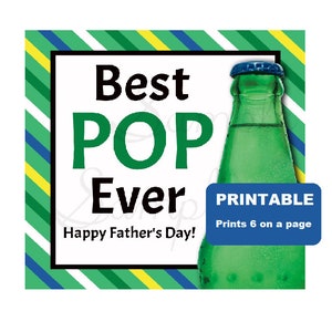 PRINTABLE Best POP Ever Tags, Dad Soda Gift, Dad Pop Gift, Gifts for ...