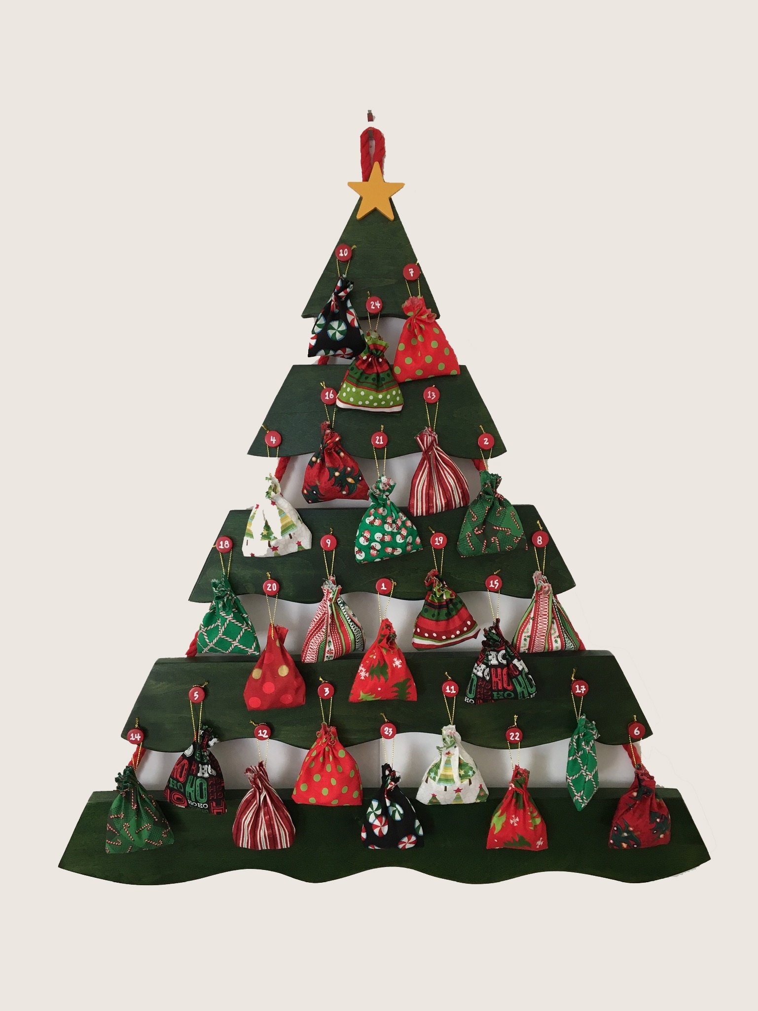 Christmas Tree Advent Calendar, Hanging Advent Calendar, Children's ...