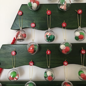 Christmas Tree Advent Calendar, Christmas Countdown, Ornament, Wooden ...