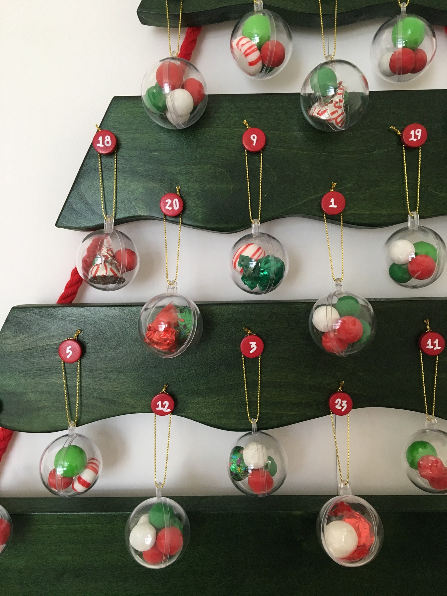 Christmas Tree Advent Calendar, Christmas Countdown, Ornament, Wooden ...