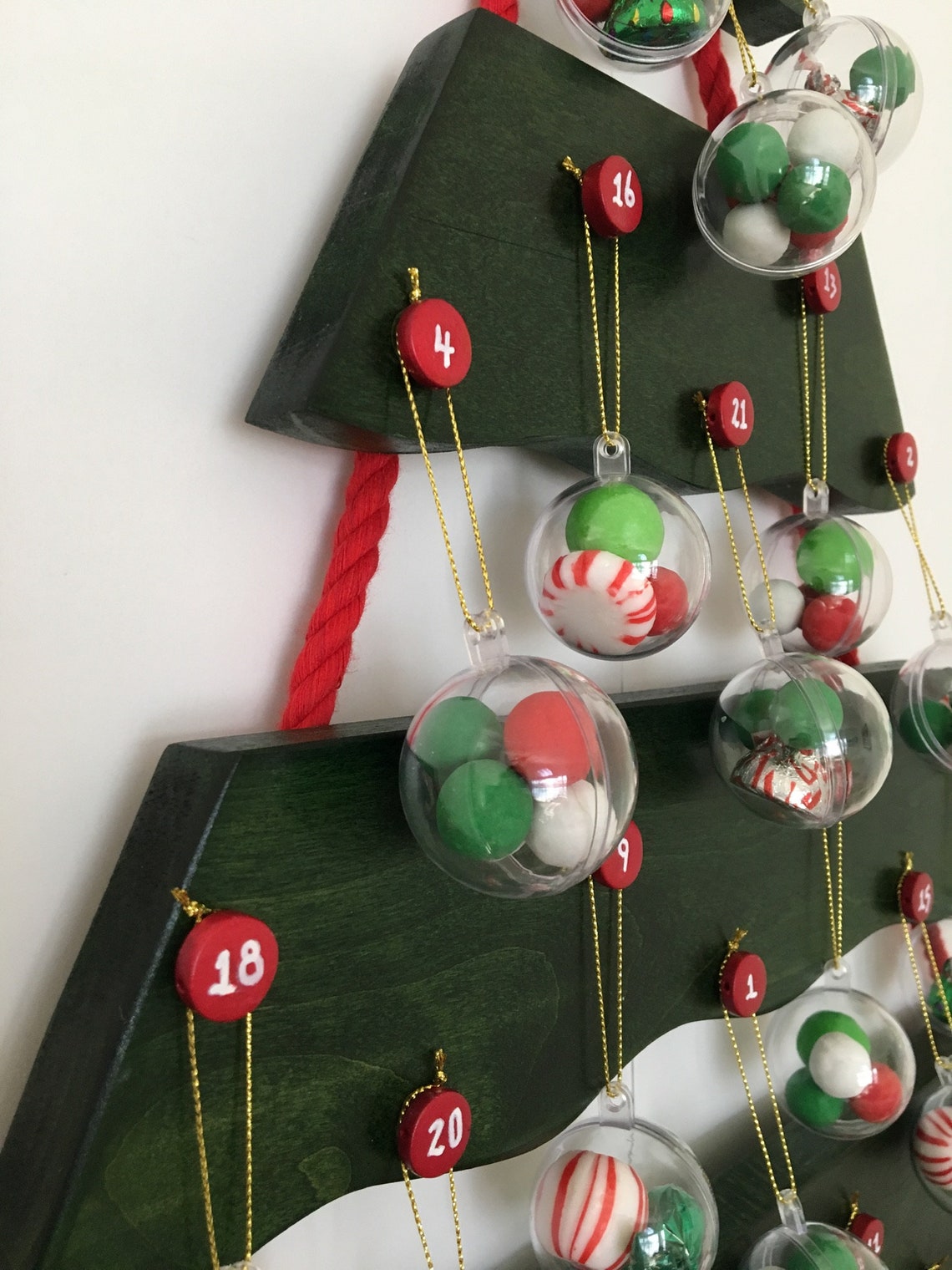 Christmas Tree Advent Calendar, Christmas Countdown, Ornament, Wooden ...