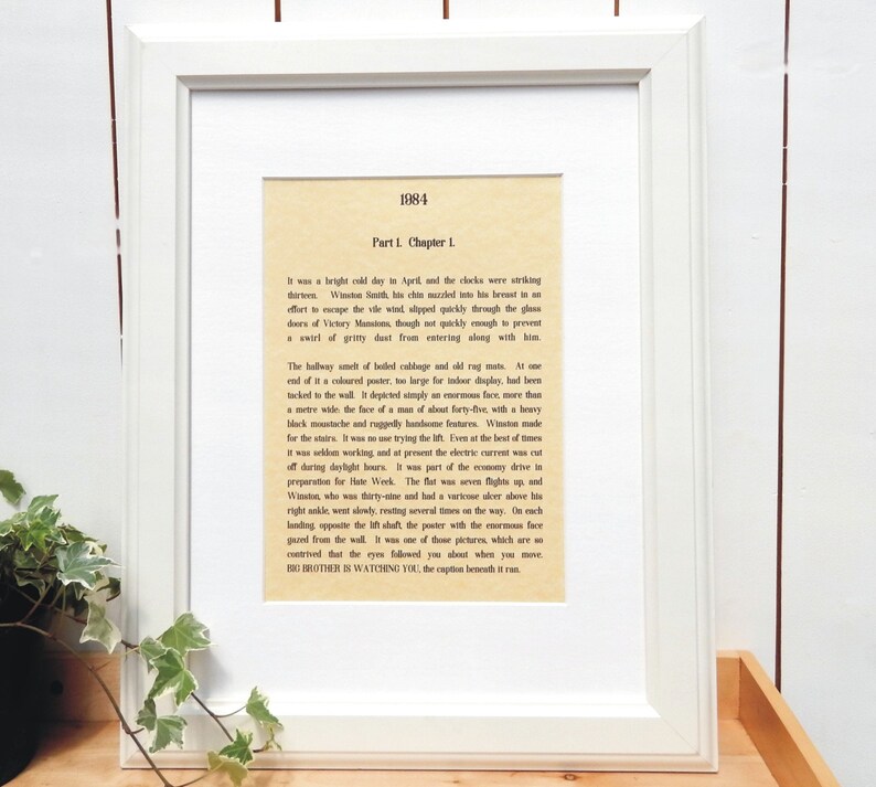 1984 Opening Paragraphs Print Famous Literary Quotes George - Etsy