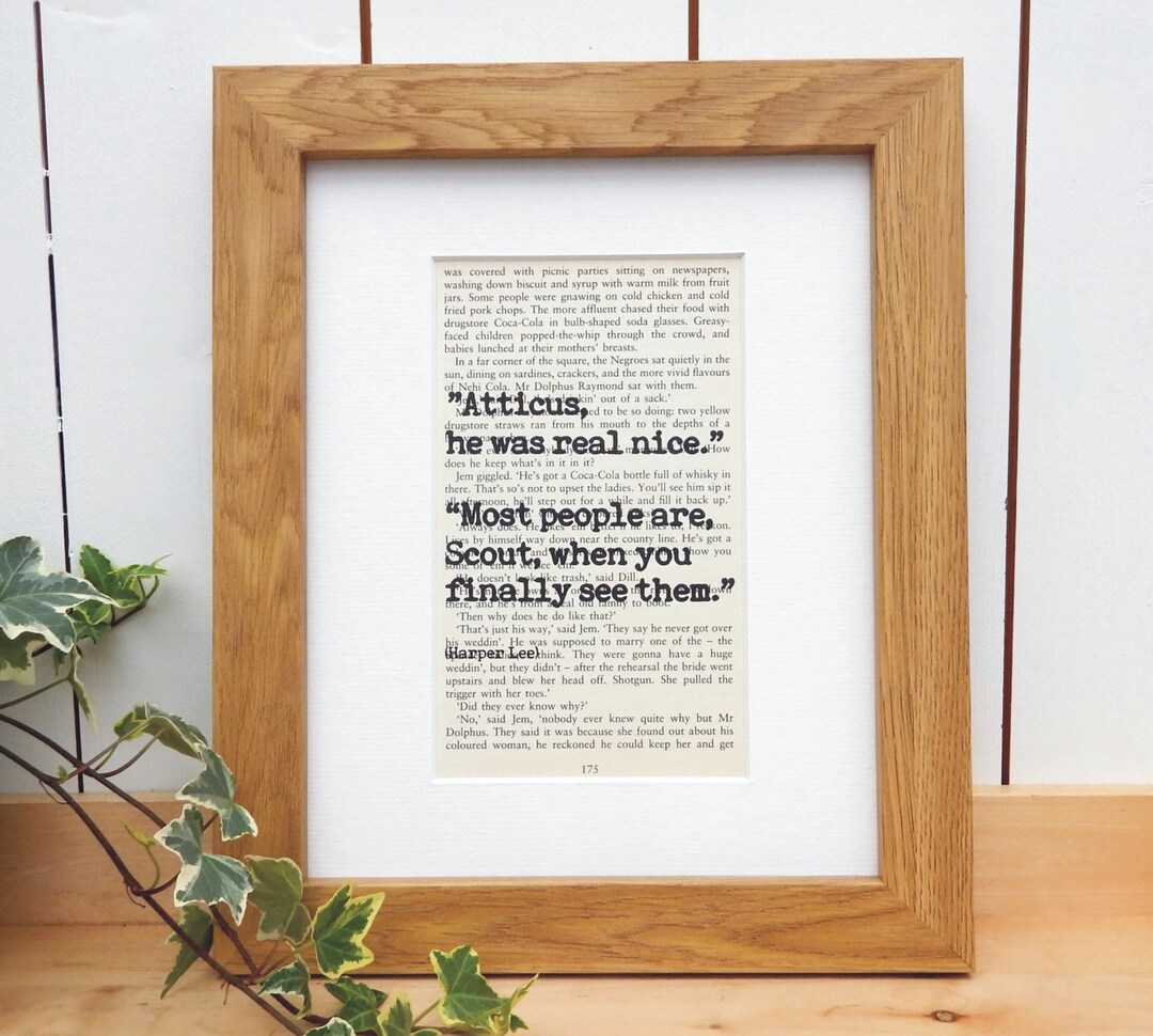 Harper Lee's to Kill a Mockingbird Book Page Quote Print, Classic ...