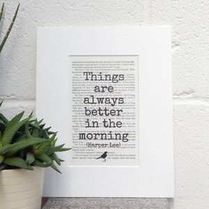 To Kill a Mockingbird Book Page Quote Print, Classic American ...