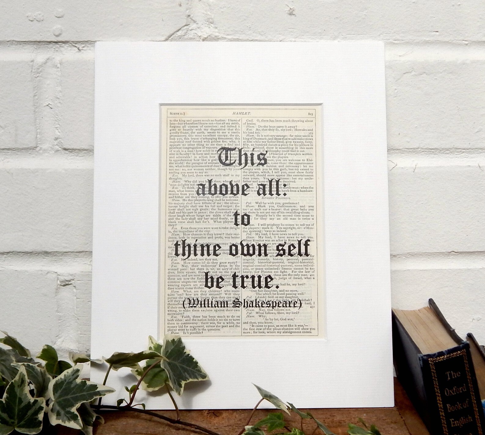 Shakespeare Quote To Thine Own Self Be True Hamlet Quote | Etsy