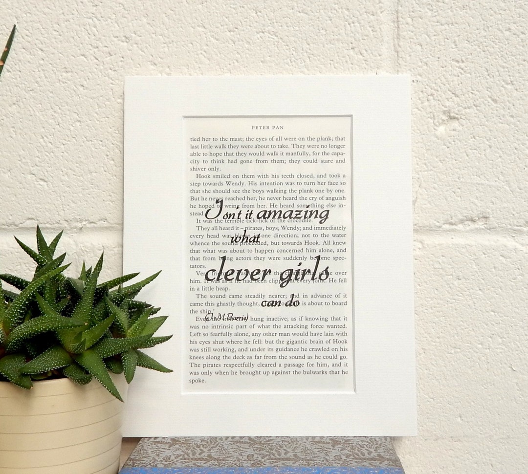 Vintage Peter Pan Quote Book Page Print, Children's Classic Literature ...