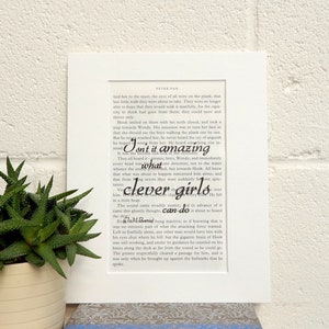 Vintage Peter Pan Quote Book Page Print, Children's Classic Literature ...