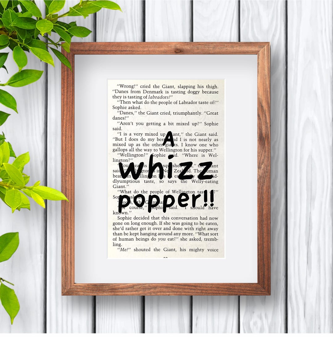BFG Book Page Print, Vintage New Home Gift, Literary Decor, Book Lover ...