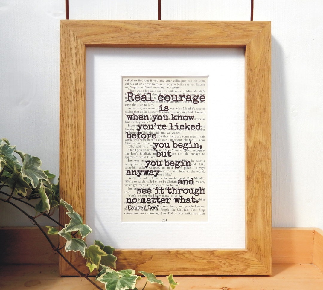 To Kill a Mockingbird Book Page Quote Print, Classic American ...