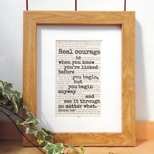 To Kill a Mockingbird Real Courage Quote Printable - Etsy
