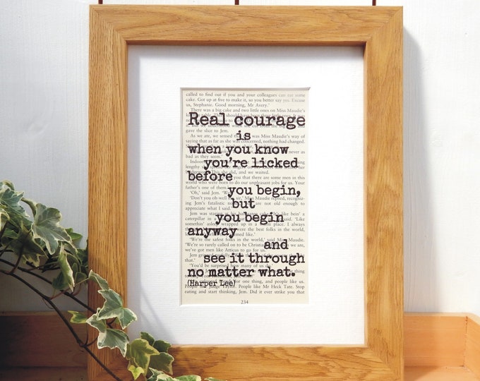 Real Courage (to Kill A Mockingbird Quote) - Digital Print - Etsy