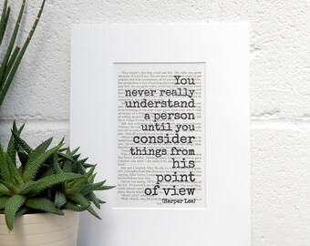 To Kill a Mockingbird Book Page Quote Print, Classic American ...