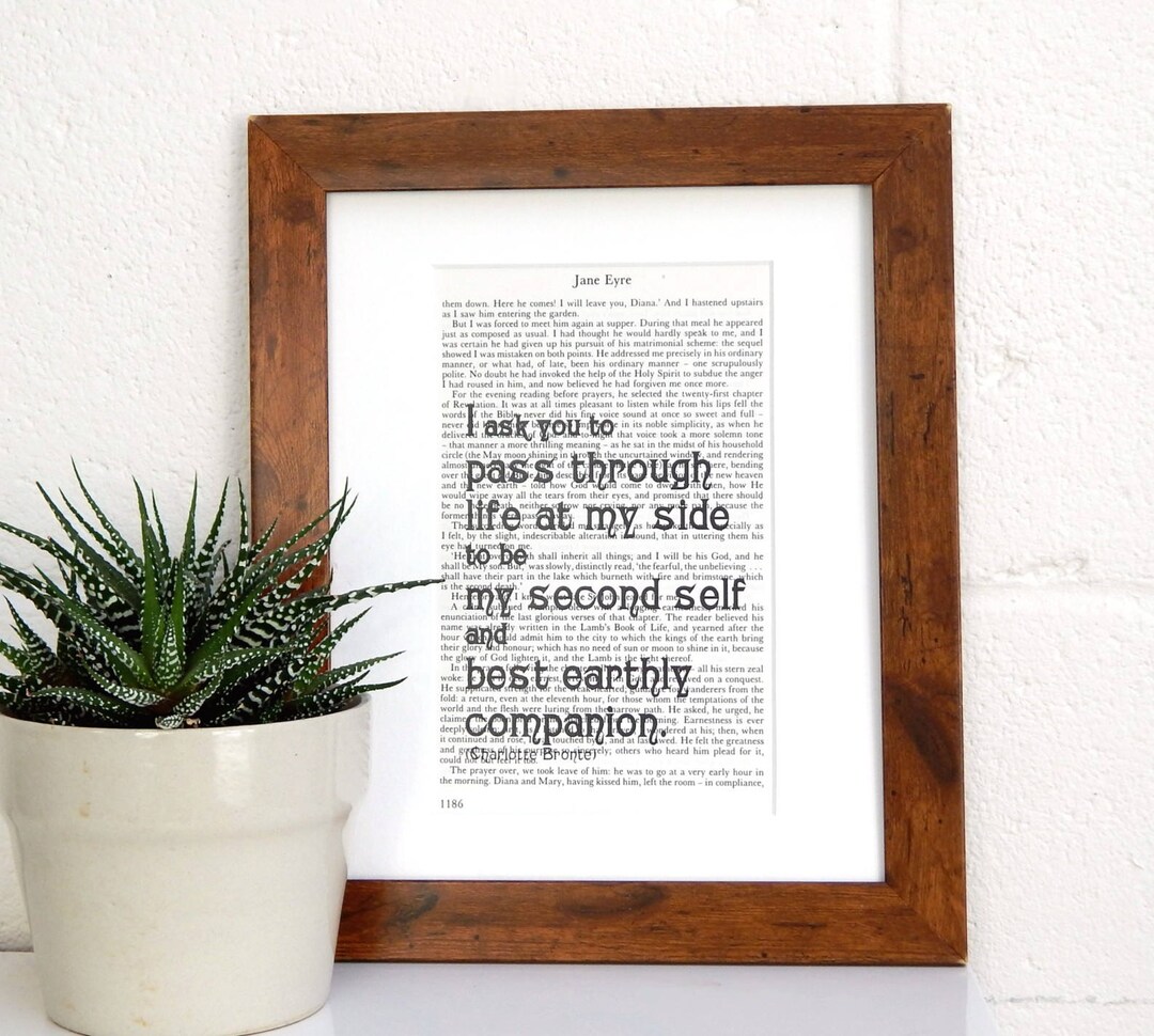 Jane Eyre Quote Print - Vintage Book Print - Charlotte Bronte Literary ...