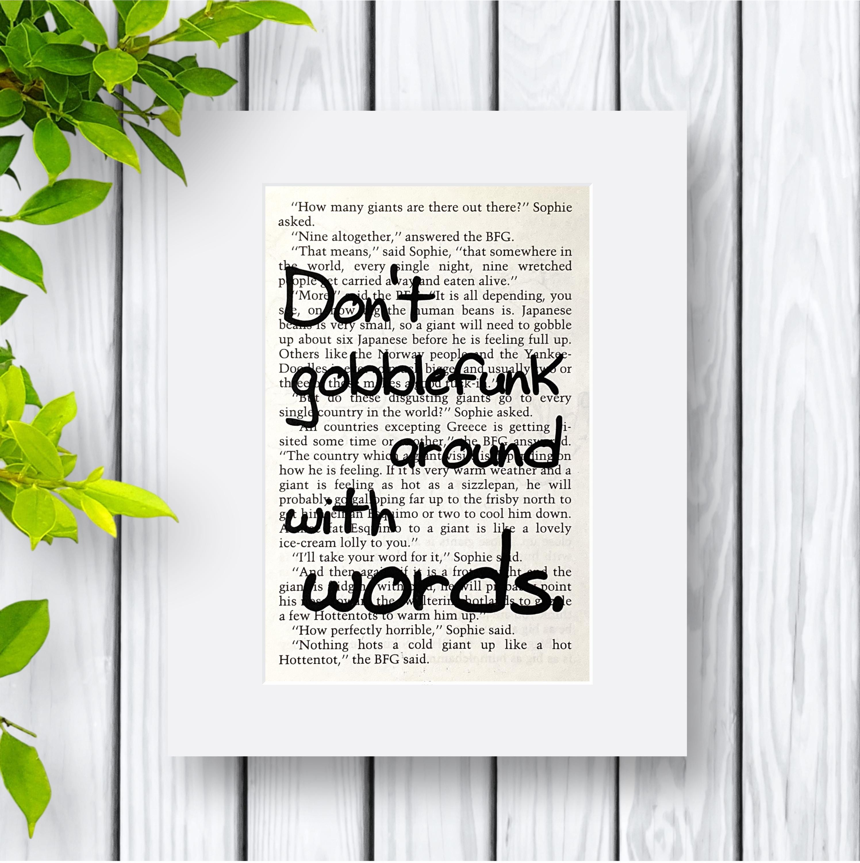 BFG Book Page Print, Vintage New Home Gift, Literary Decor, Book Lover ...